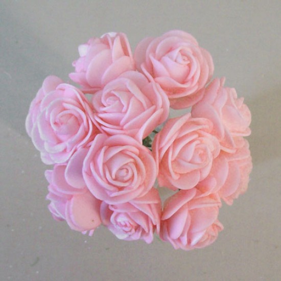 Mini Princess Foam Roses Bunch Baby Pink x 12 10cm Foam Flowers